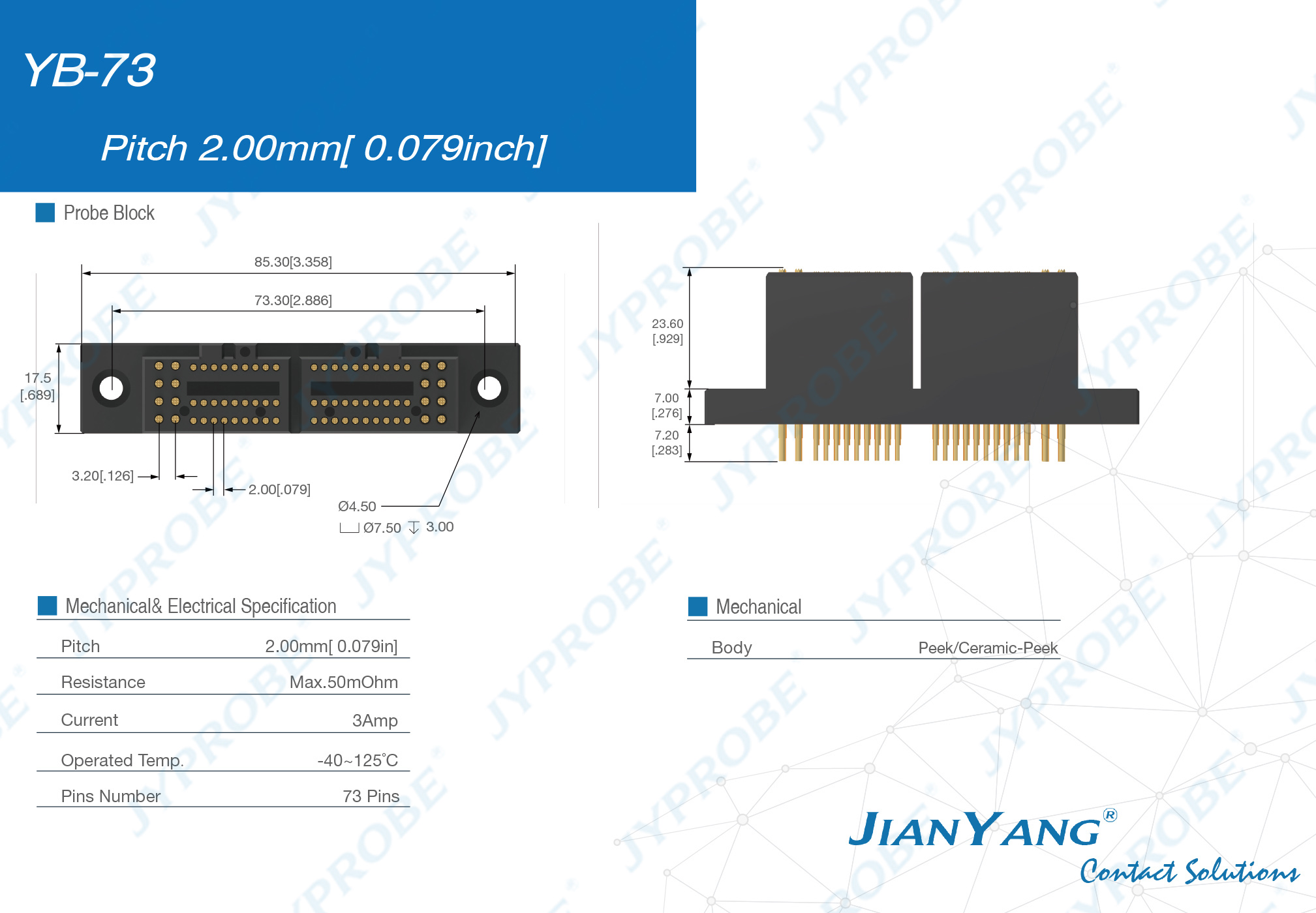 Customized probe blocks, solutions for various material probe blocks